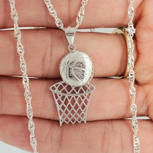 Solid 925 Sterling Silver Basketball Pendant, Basketball Charm, Gold ...