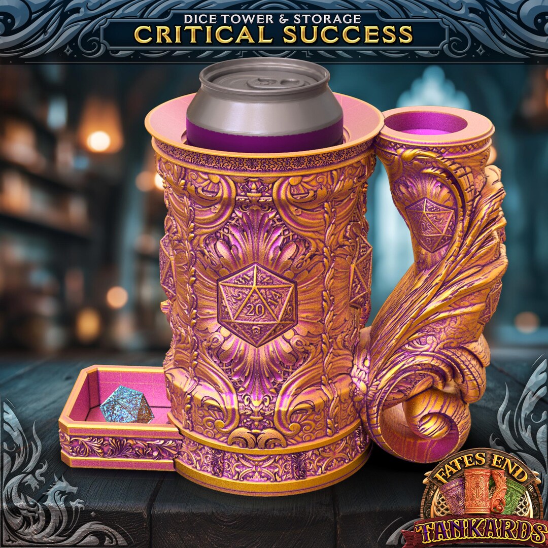 Made to Order 3D Printed Crit Tankard Cup Holder Dice Tower With Dice ...
