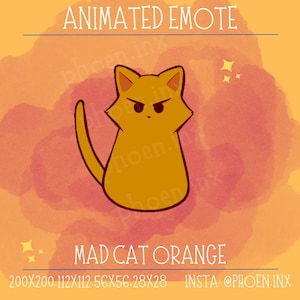 Animated Angry Orange Cat Emote: 200x200, 112x112, 56x56, 28x28 ...