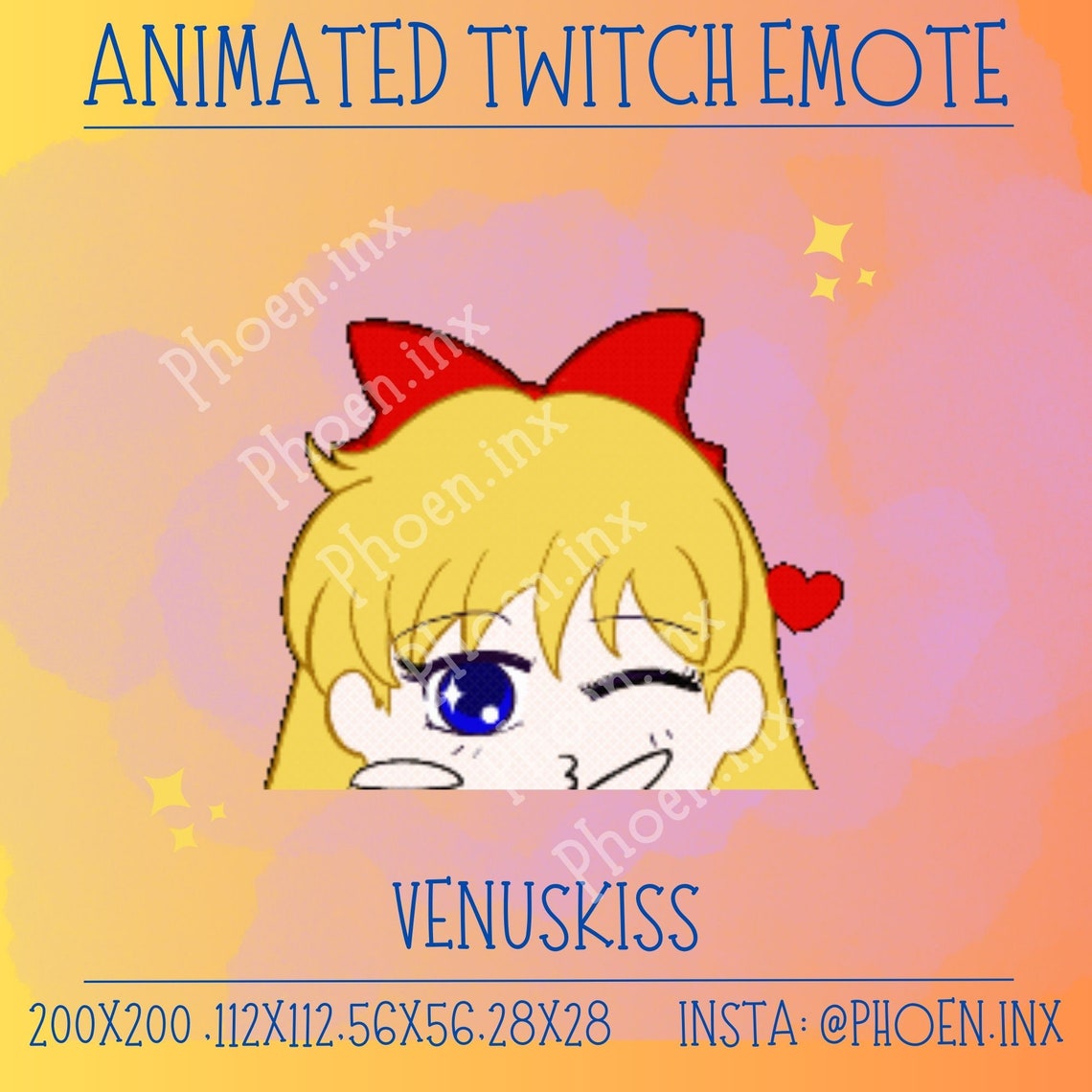 Animated Minako Venus Inspired Emote: 200x200, 112x112, 56x56, 28x28 ...