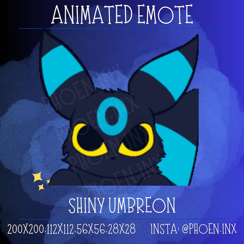 Animated Shiny Umbreon Inspired Waving Emote: 200x200, 112x112, 56x56 ...