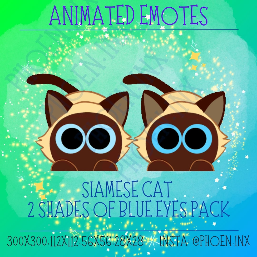 Animated Siamese Cat Emotes - 2 Shades of Blue Eyes: 300x300, 112x112 ...