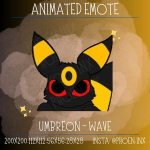 Animated Umbreon Inspired Waving Emote: 200x200, 112x112, 56x56, 28x28 ...
