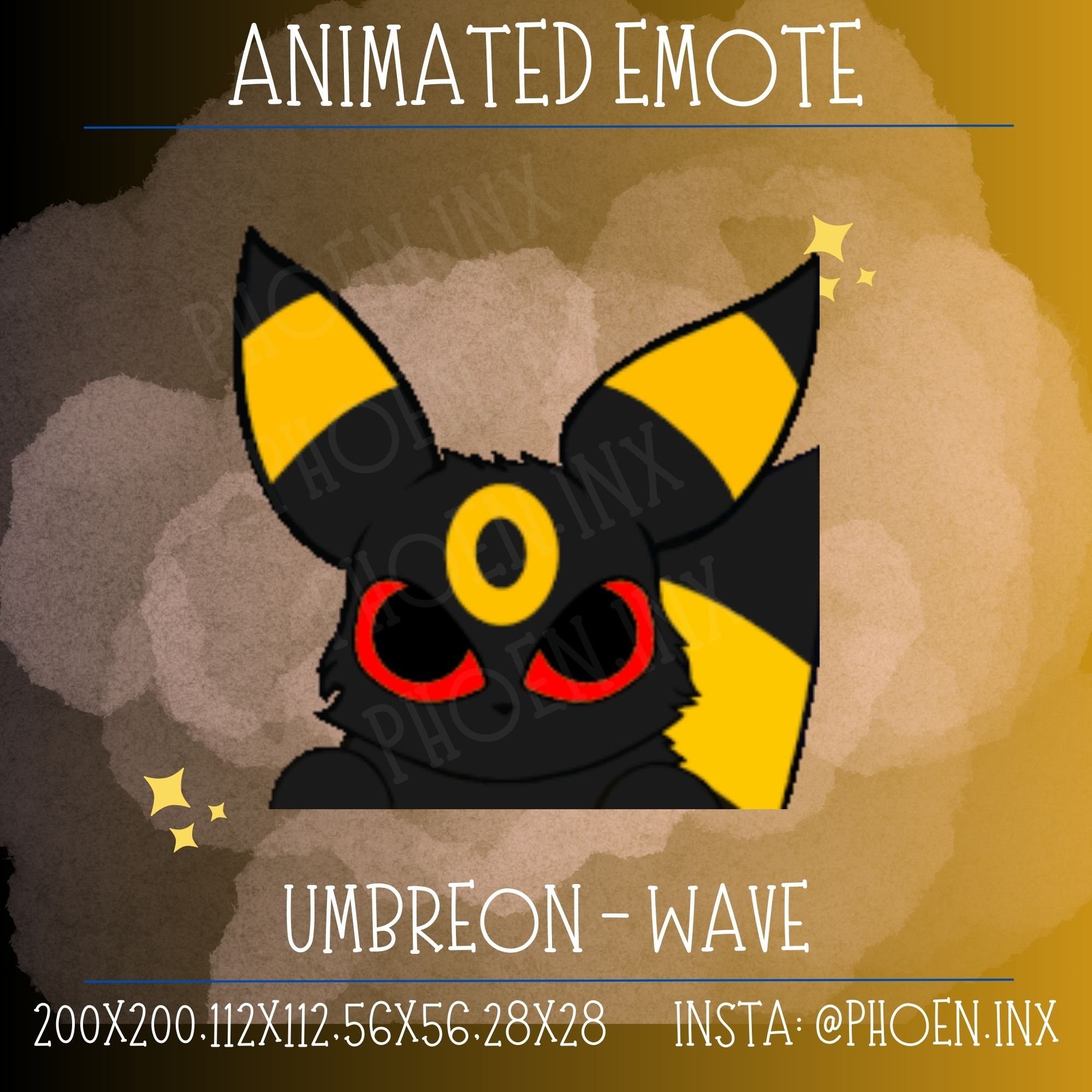 Animated Umbreon Inspired Waving Emote: 200x200, 112x112, 56x56, 28x28 ...
