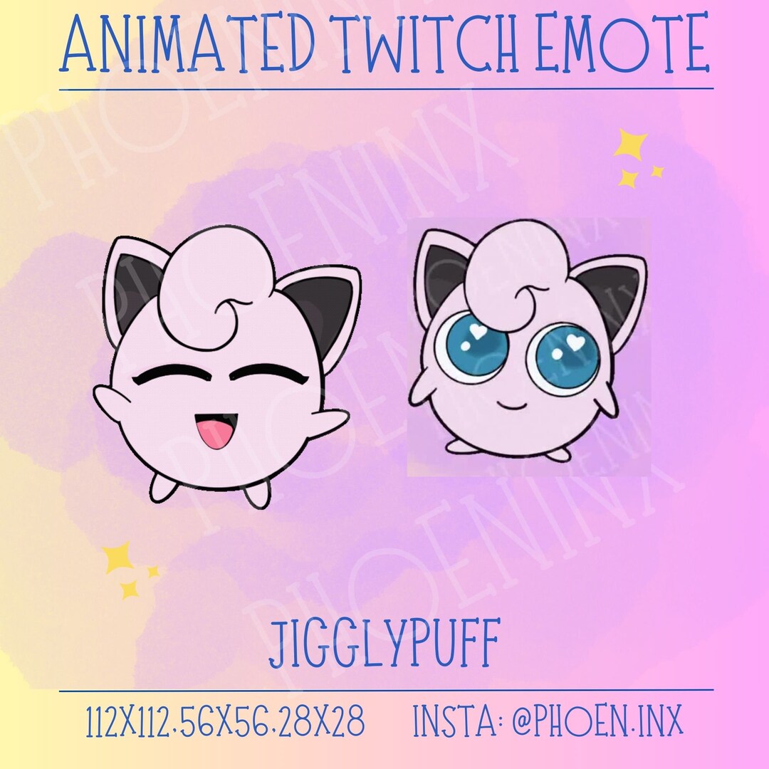 Animated Jigglypuff Bouncing Emote: 112x112, 56x56, 28x28 Pokemon ...