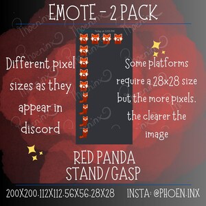 Red Panda Emotes - 2 Pack: 200x200, 112x112, 56x56, 28x28 Twitch, Gasp ...