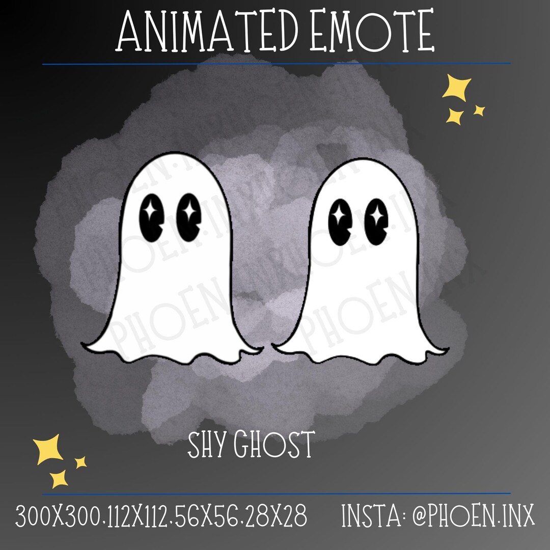 Animated Shy Disappearing Ghost Emote - 2 Versions: 300x300, 112x112 ...