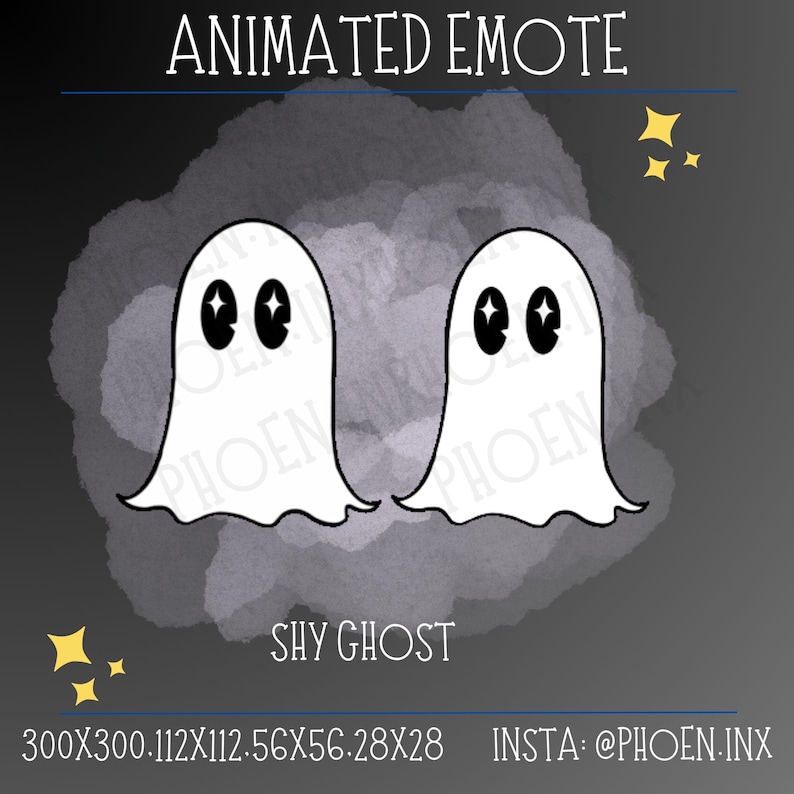 Animated Shy Disappearing Ghost Emote - 2 Versions: 300x300, 112x112 ...