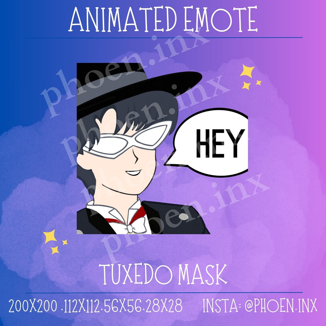 Animated Tuxedo Mask Inspired Emote: 200x200, 112x112, 56x56, 28x28 ...