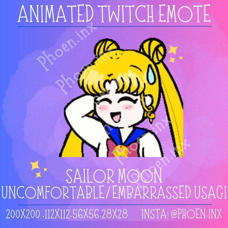 Animated Usagi (moon Inspired) Emote: 200x200, 112x112, 56x56, 28x28 ...