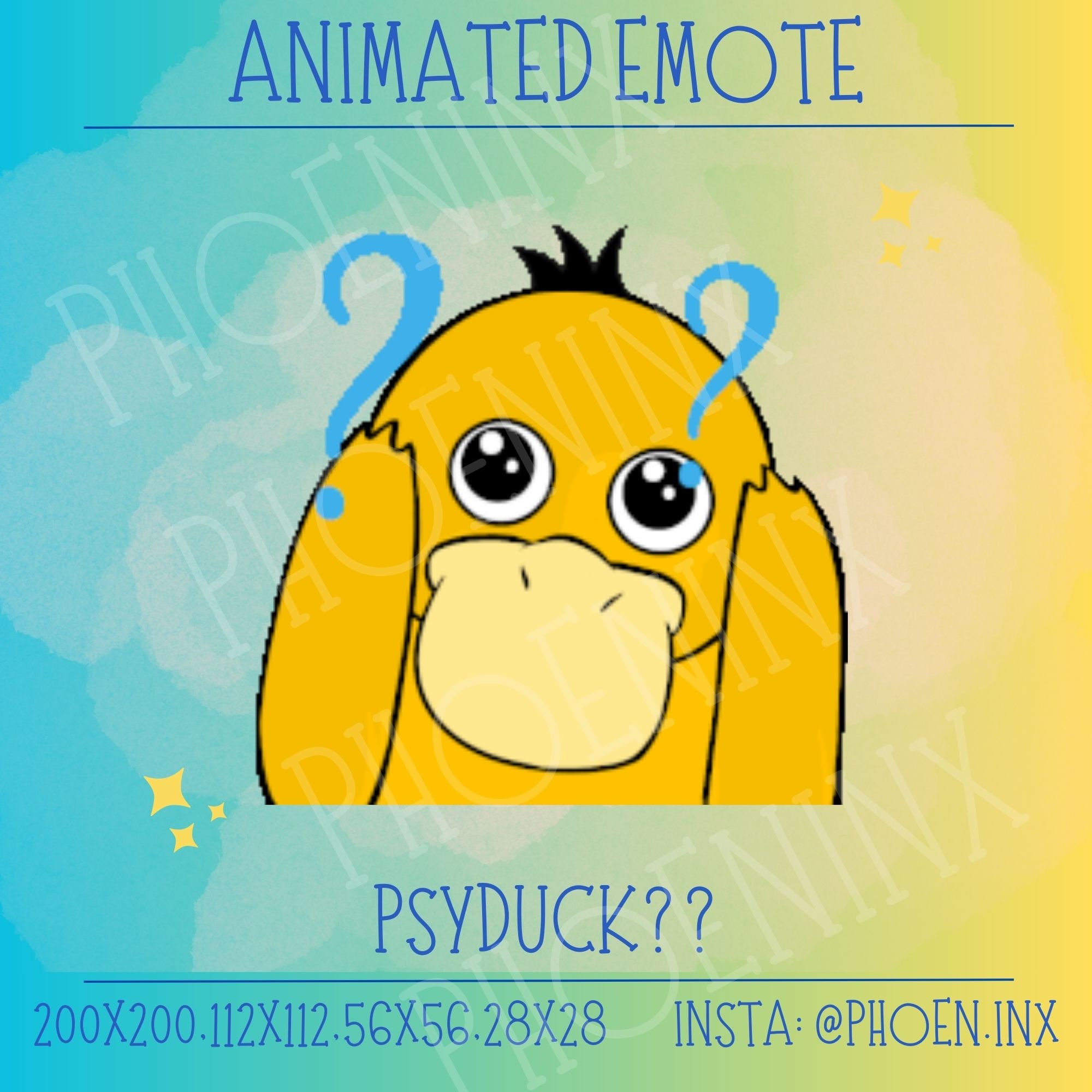 Animated Confused Psyduck Emote: 200x200 112x112, 56x56, 28x28 ...