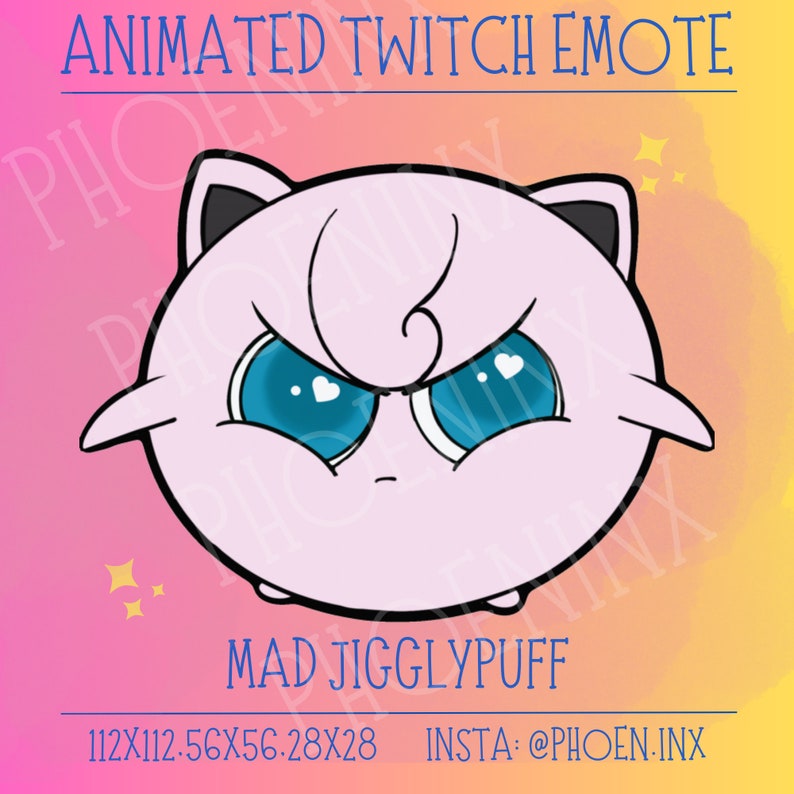 Angry Jigglypuff Emote: 112x112, 56x56, 28x28 - Twitch, Discord ...