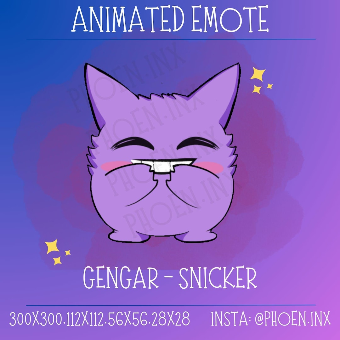 Animated Gengar Snickering Emote: 300x300, 112x112, 56x56, 28x28 ...