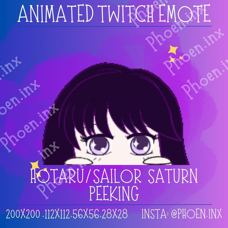 Animated Hotaru Blinking Emote: 200x200, 112x112, 56x56, 28x28 Saturn ...