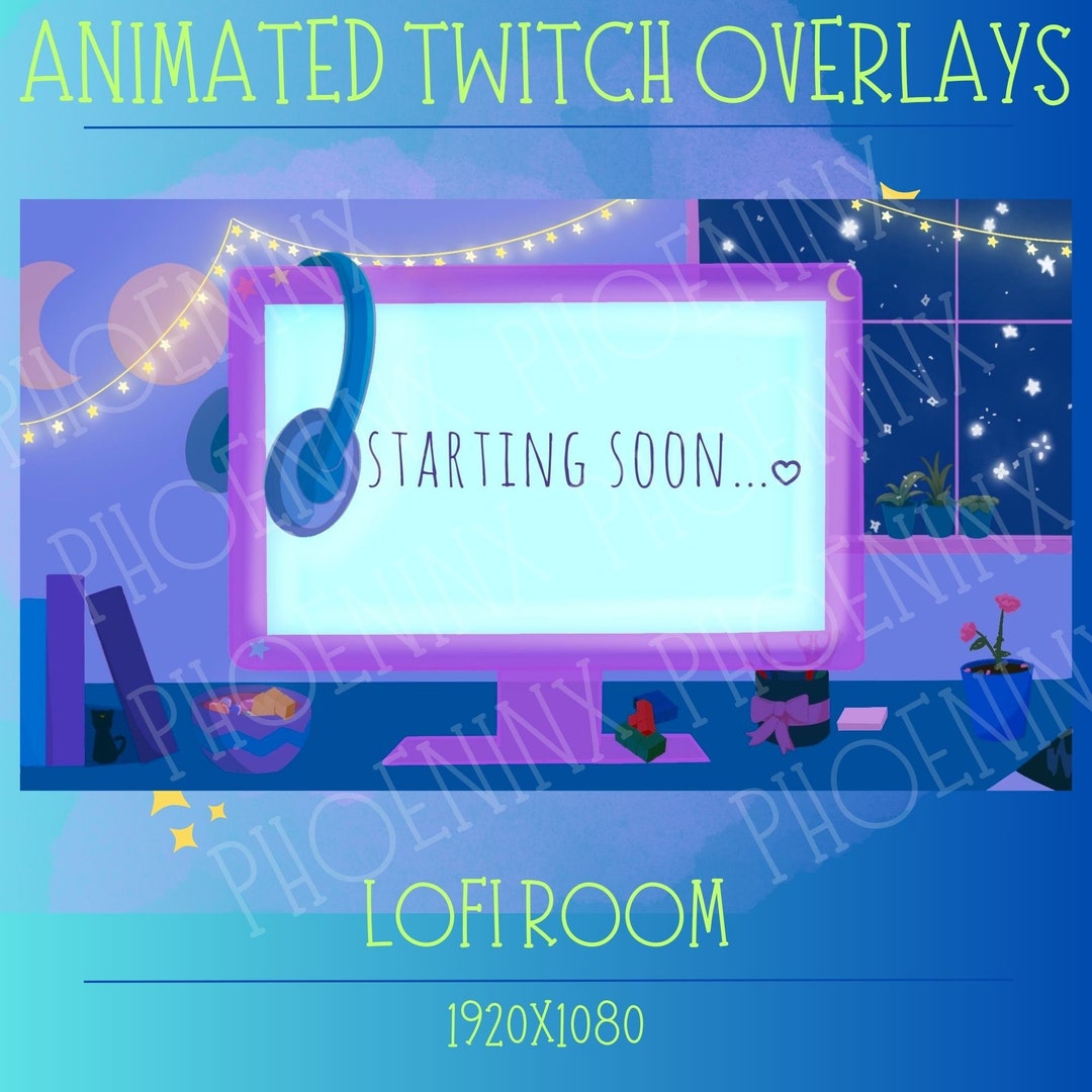 Animated Lofi Twitch Overlay: 3 Animated and 1 Image Overlay - Etsy
