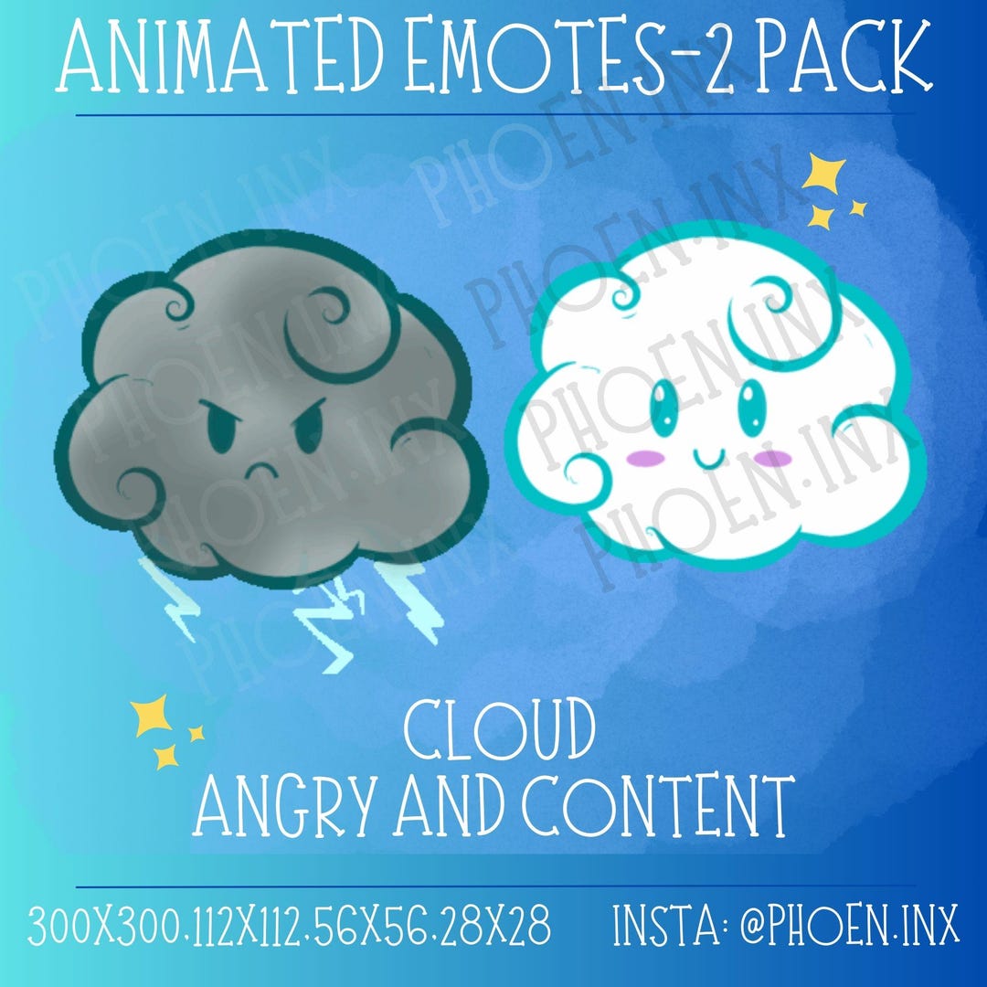 Animated Lil Cloud Emotes - 2 Pack: 300x300, 112x112, 56x56, 28x28 ...