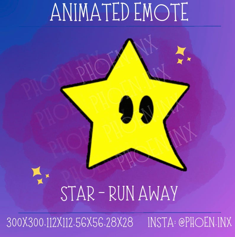 Animated Star Sliding Away Emote for Twitch, Discord, Youtube (digital ...