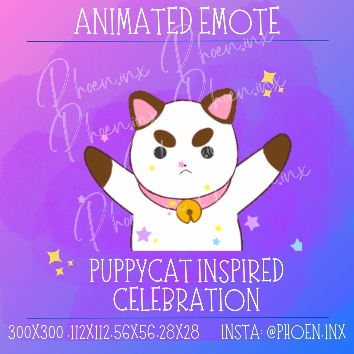 Animated Puppycat Celebration Emote: 300x300, 112x112, 56x56, 28x28 ...