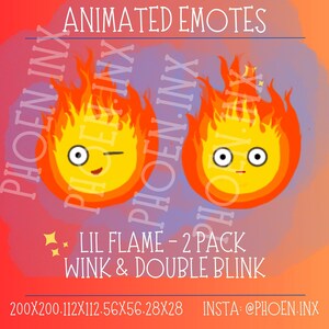 Animated Lil Flame Emotes - 6 Pack: 200x200, 112x112, 56x56, 28x28 ...