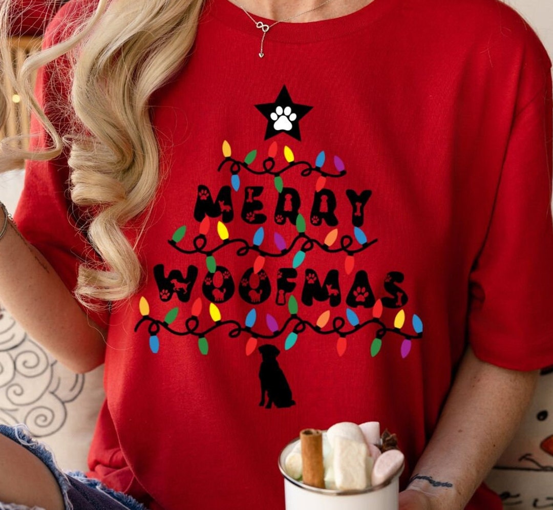 Merry Woofmas Shirt, Christmas Dog Shirt, Dog Lovers Shirt, Animal ...