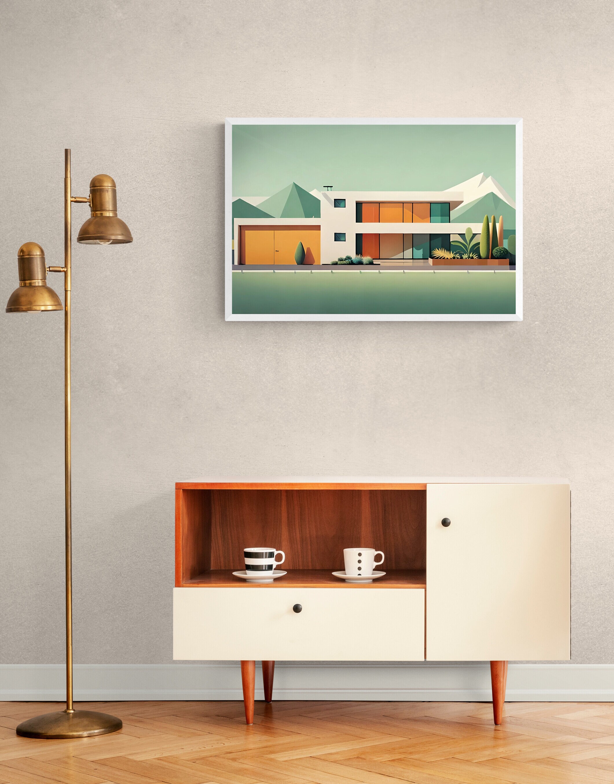 Modern Luxury Mansion Wall Art Print Poster Architecture - Etsy
