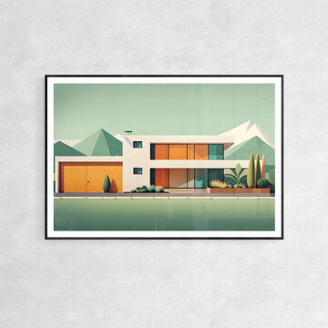 Modern Luxury Mansion Wall Art Print Poster Architecture - Etsy