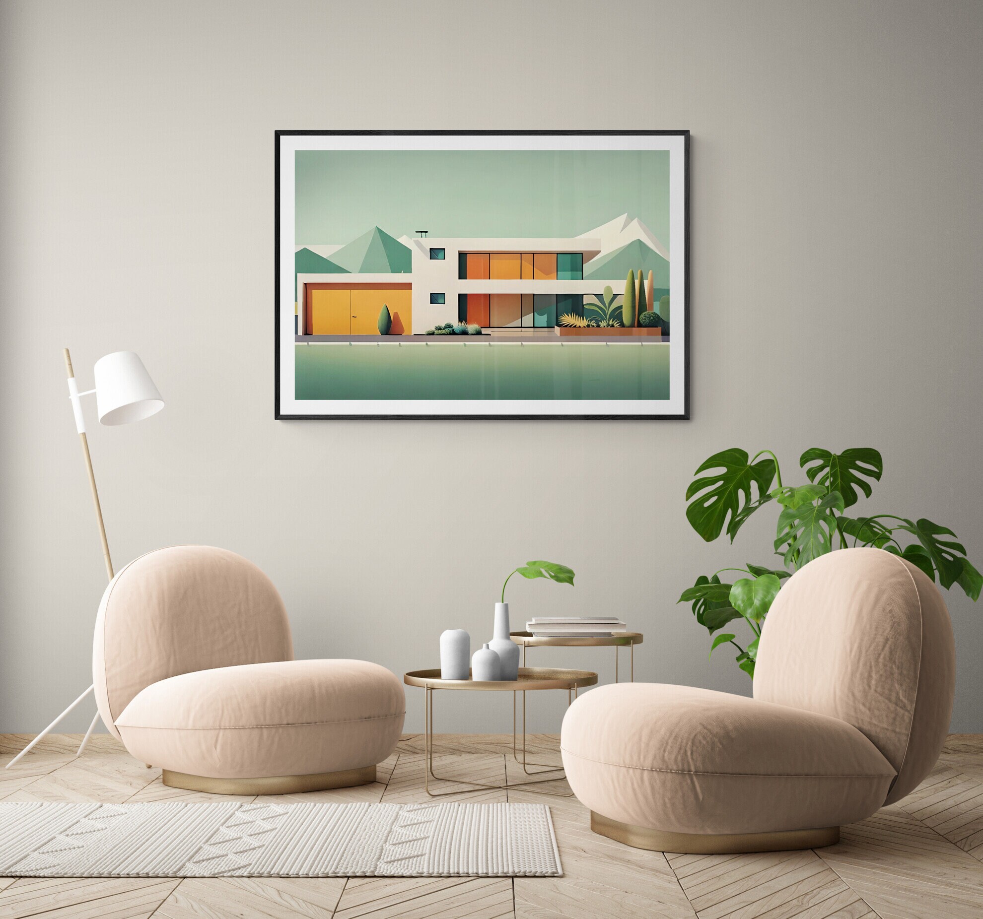 Modern Luxury Mansion Wall Art Print Poster Architecture - Etsy