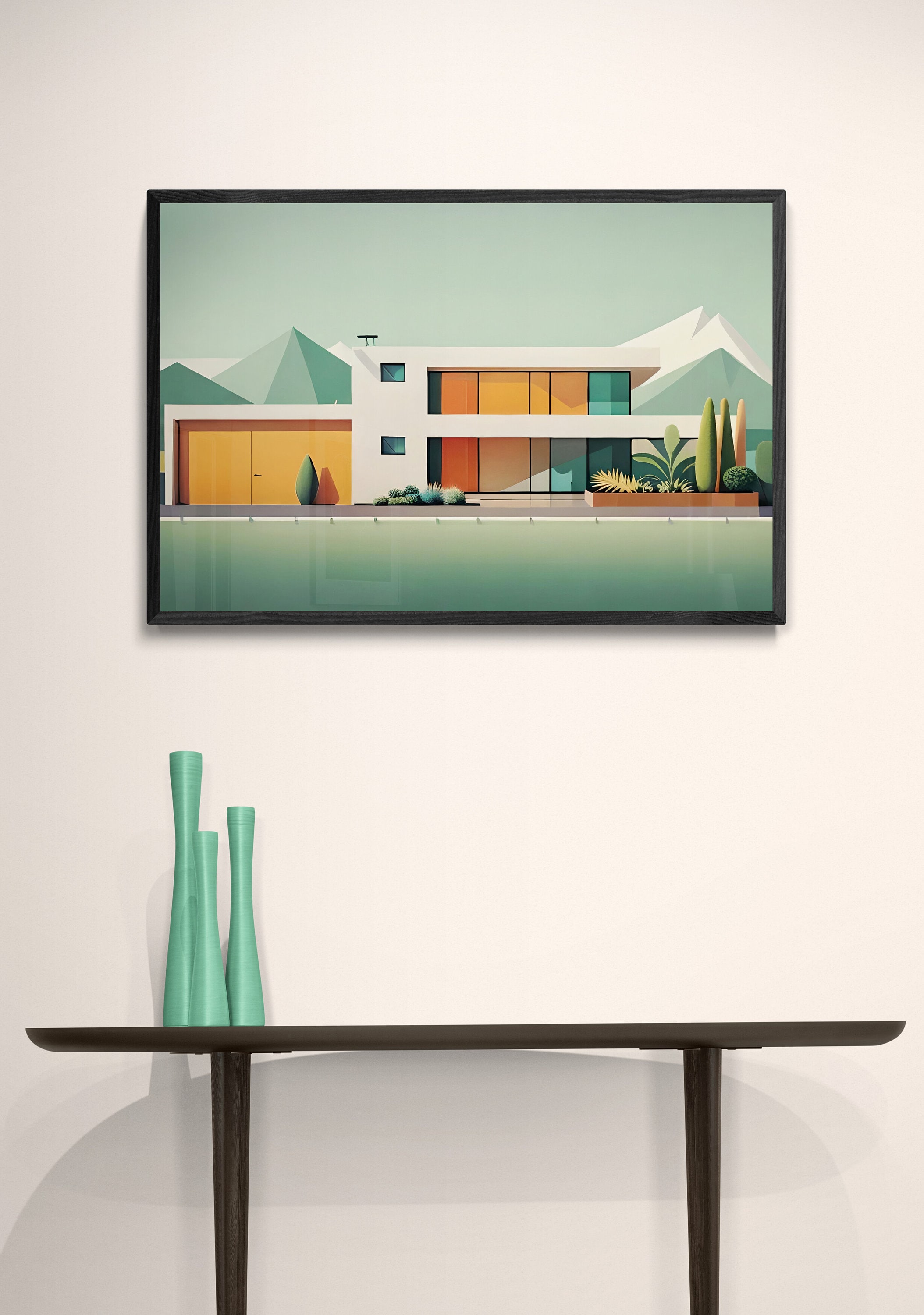Modern Luxury Mansion Wall Art Print Poster Architecture - Etsy
