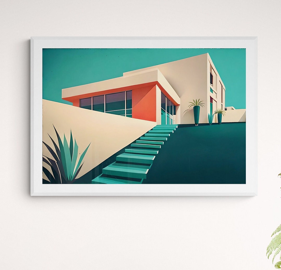 Modern Luxury Mansion Wall Art Print Poster Architecture - Etsy