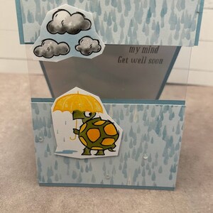Handmade Get Well Card: Turtle With Umbrella - Etsy