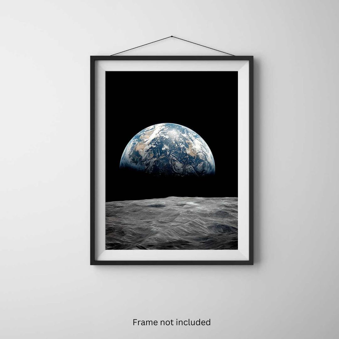 Earthrise Poster | Premium Matte Paper, Moon Surface Print - Etsy