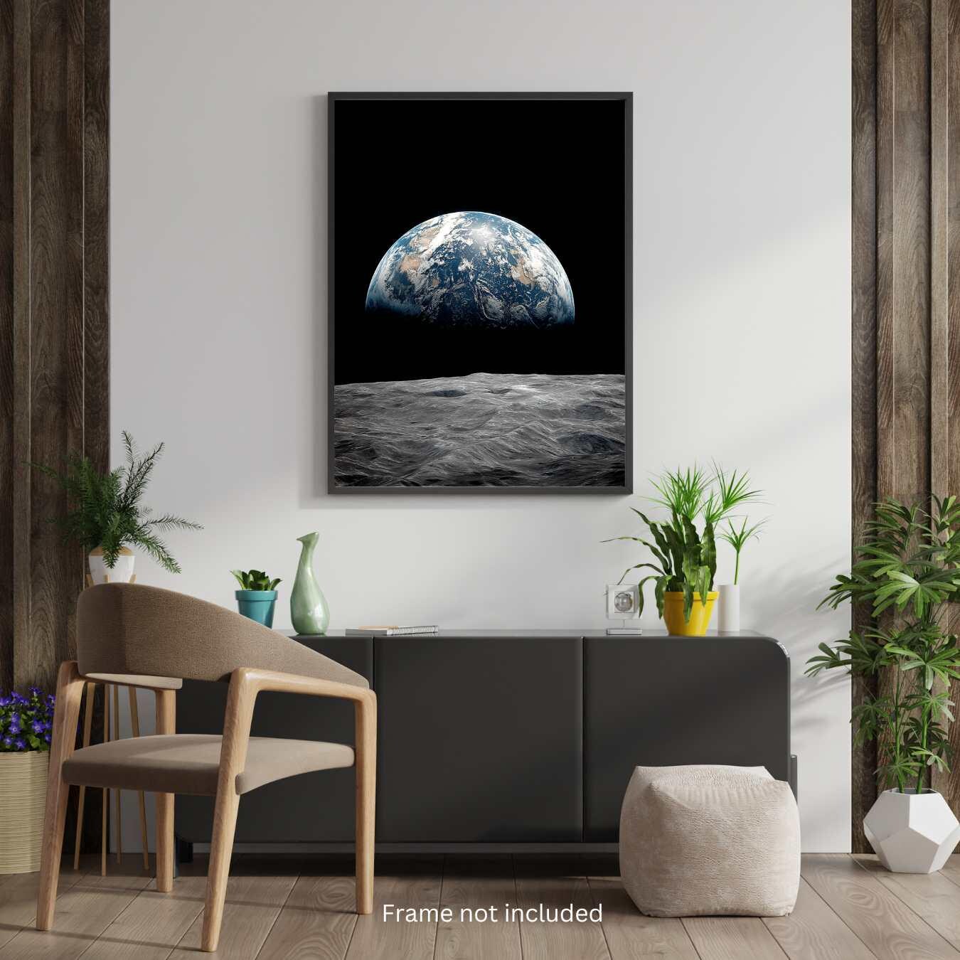 Earthrise Poster | Premium Matte Paper, Moon Surface Print - Etsy