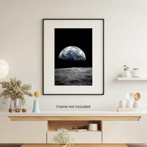 Earthrise Poster | Premium Matte Paper, Moon Surface Print - Etsy