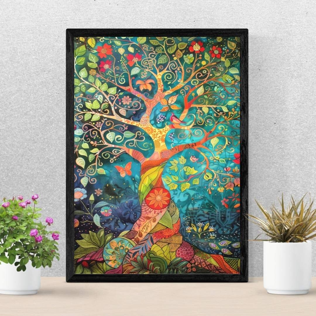 Tree of Life Printable Wall Art, Life Tree Wall Decor, Printable Wall ...