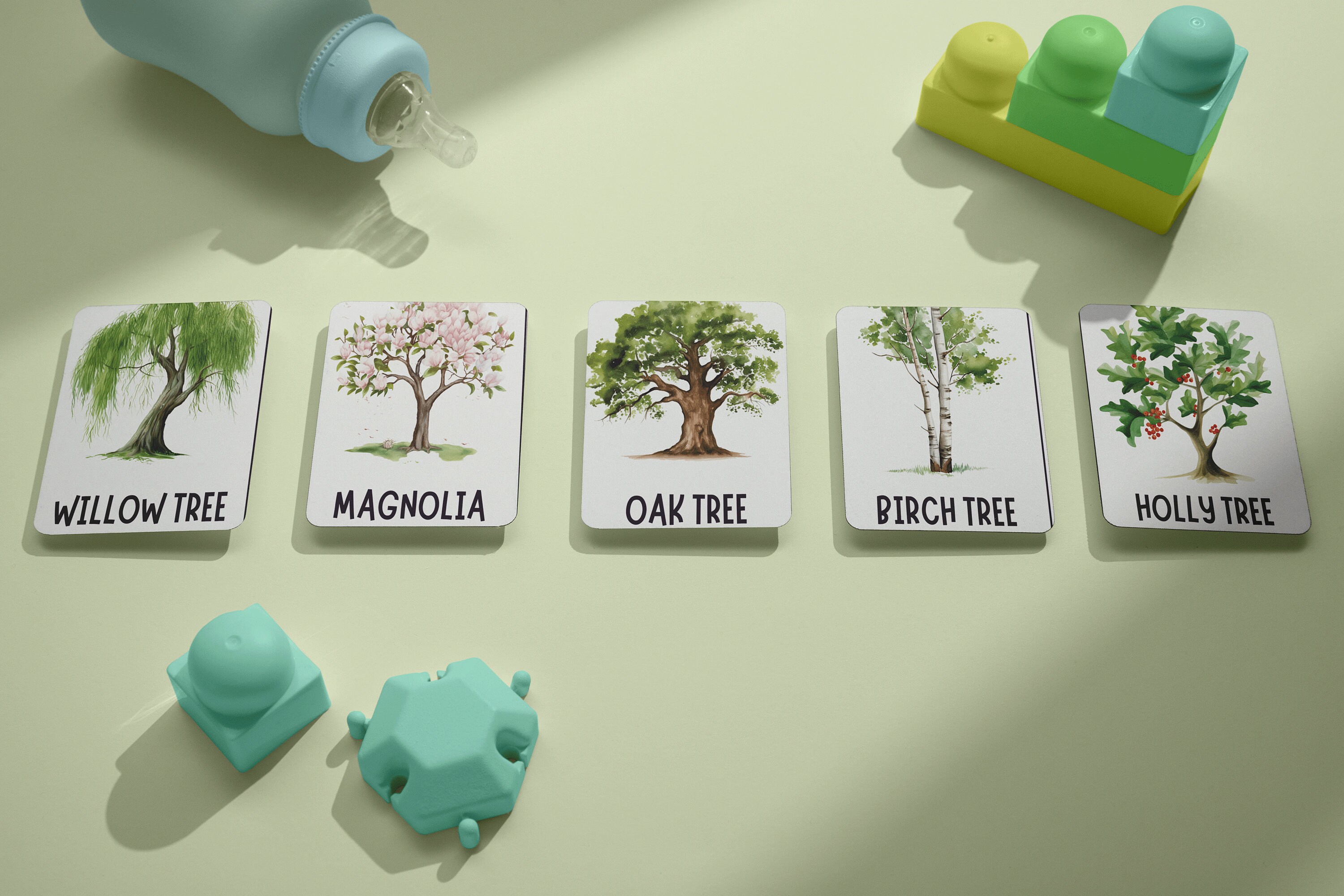 17 Printable Watercolor Tree Flashcards Trees Montessori . - Etsy