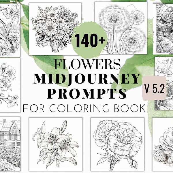 Midjourney Prompt Coloring Book - Etsy