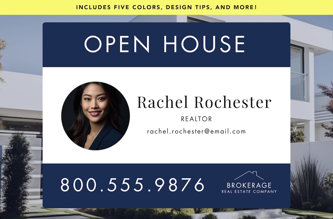 Open House Yard Sign Template | Real Estate Open House Sign | 100% ...