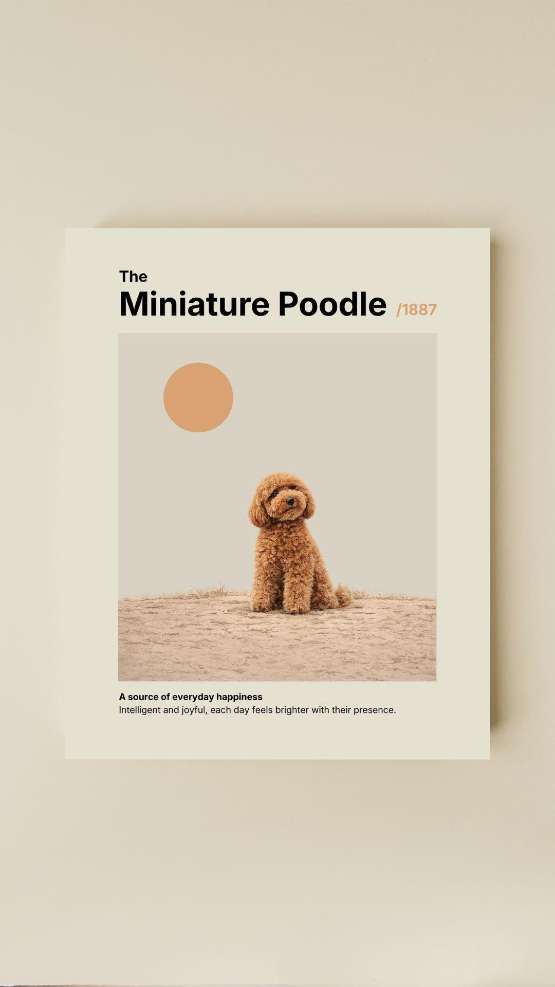 Miniature Poodle Portrait, Mid-century Modern Dog Art (digital Download ...