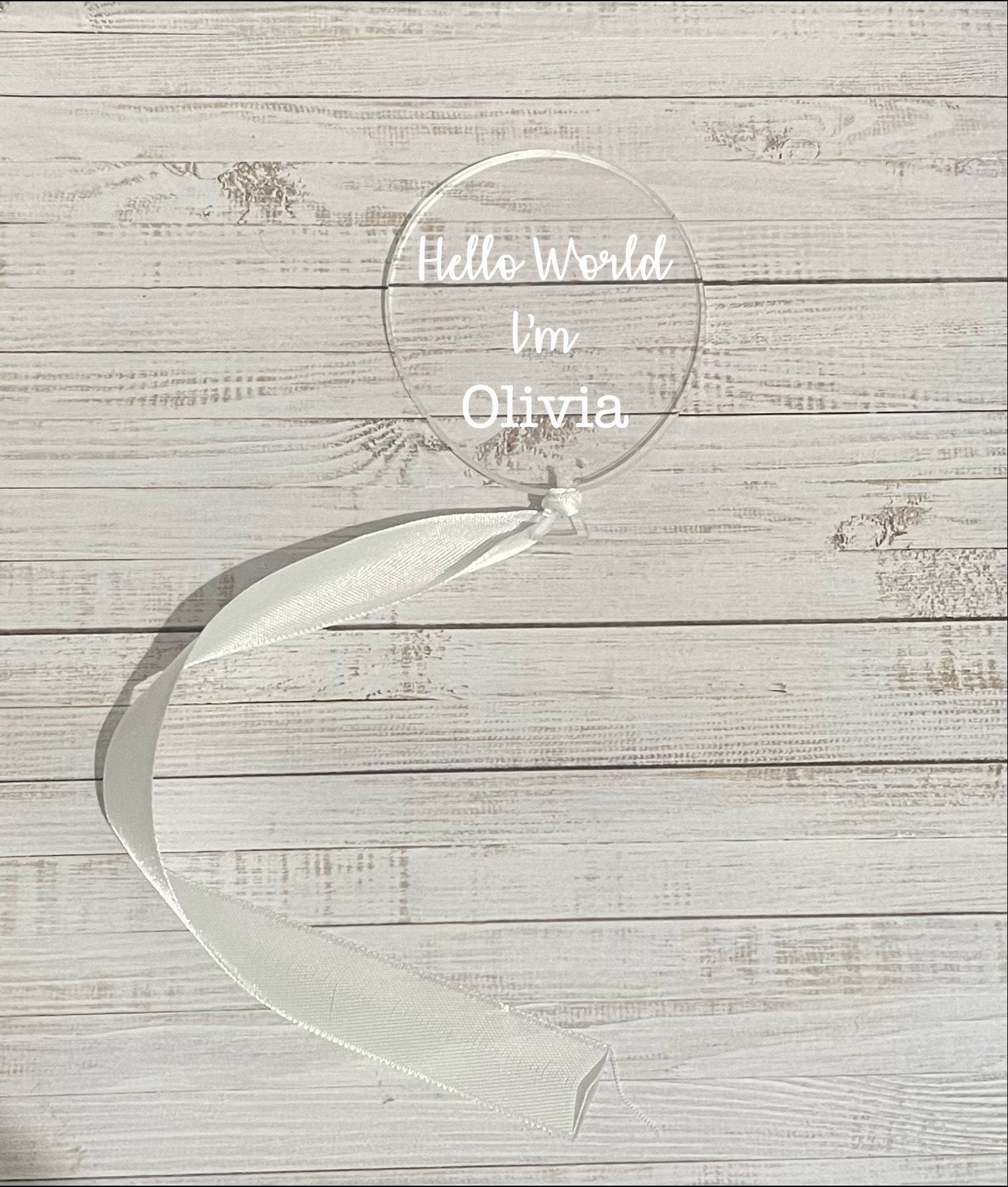 Balloon Baby Announcement Photo Prop, Hello World Acrylic Balloon ...
