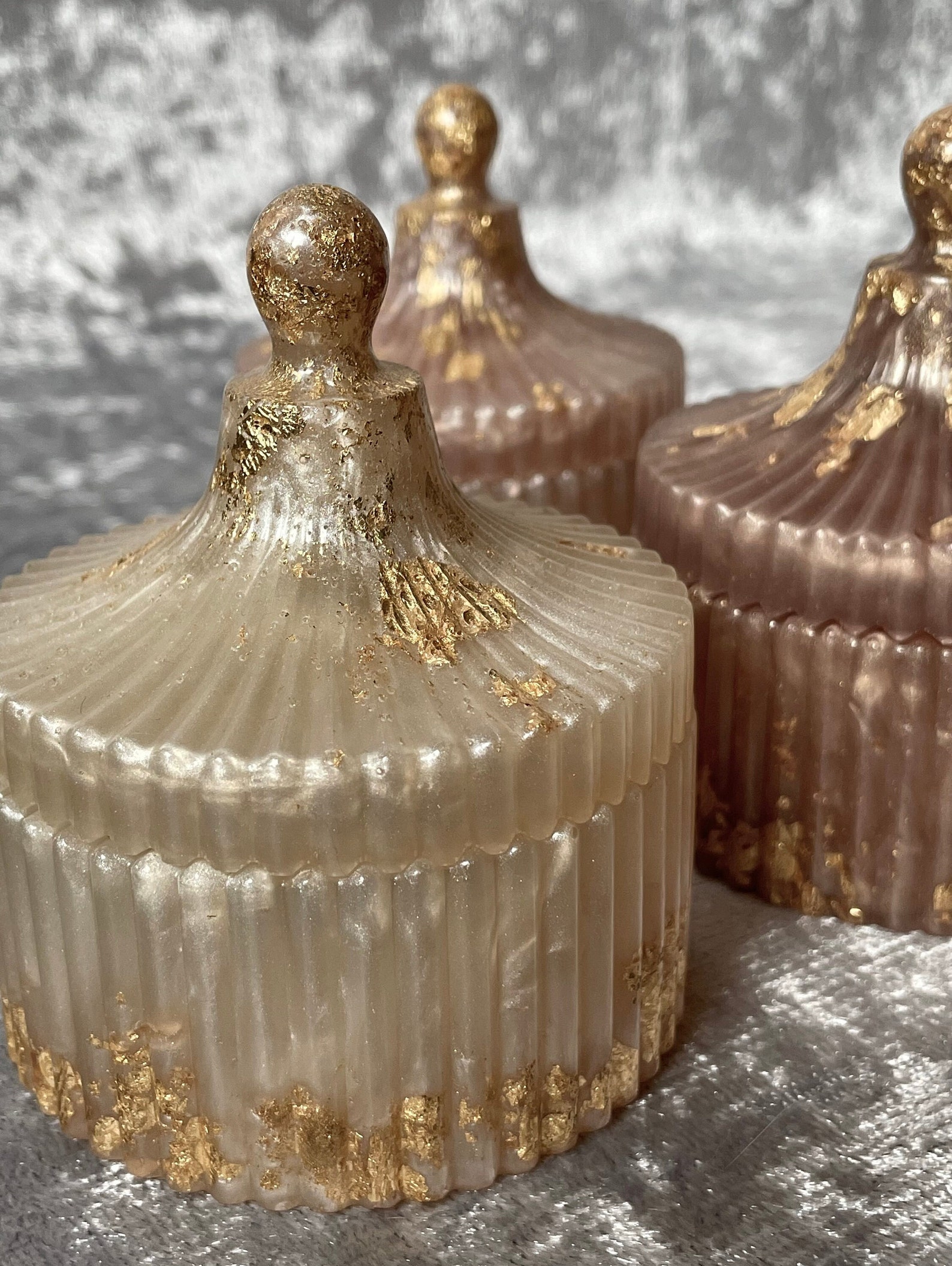 Resin and 18ct Gold Leaf Trinket Boxes - Etsy UK