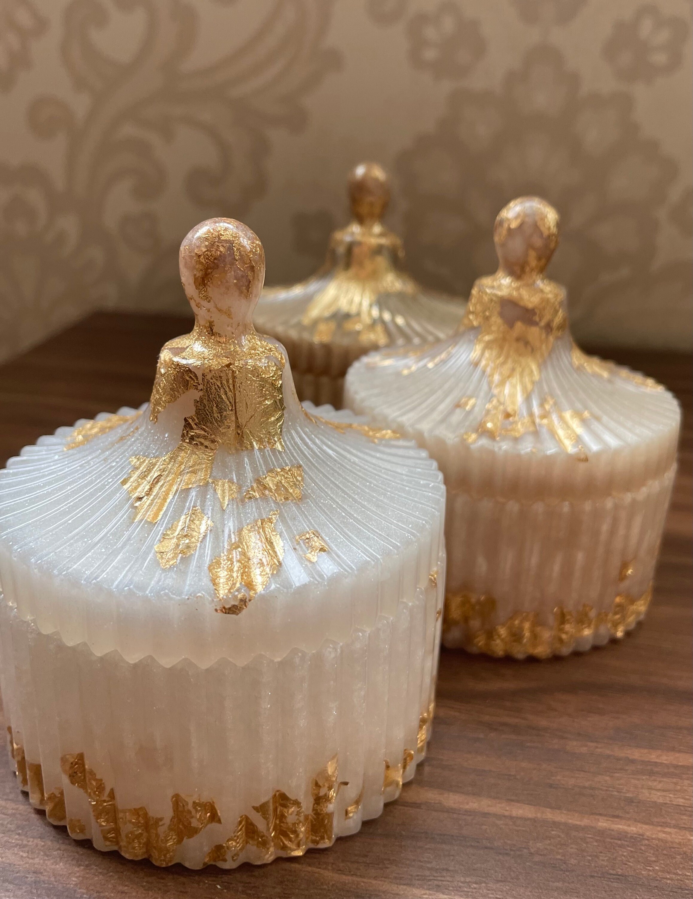 Resin and 18ct Gold Leaf Trinket Boxes - Etsy UK