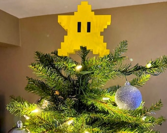 Super Mario Bros. Star Christmas Tree Topper | Gamer Gifts | Holiday ...