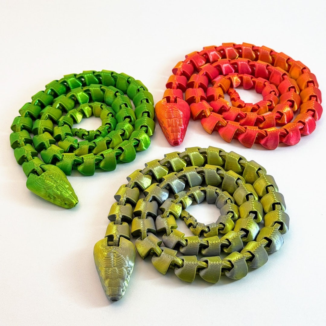 3D Printed Articulated Snake Fidget Toy - Etsy