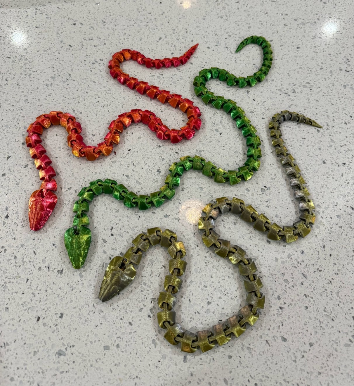 3D Printed Articulated Snake - Fidget Toy - Etsy