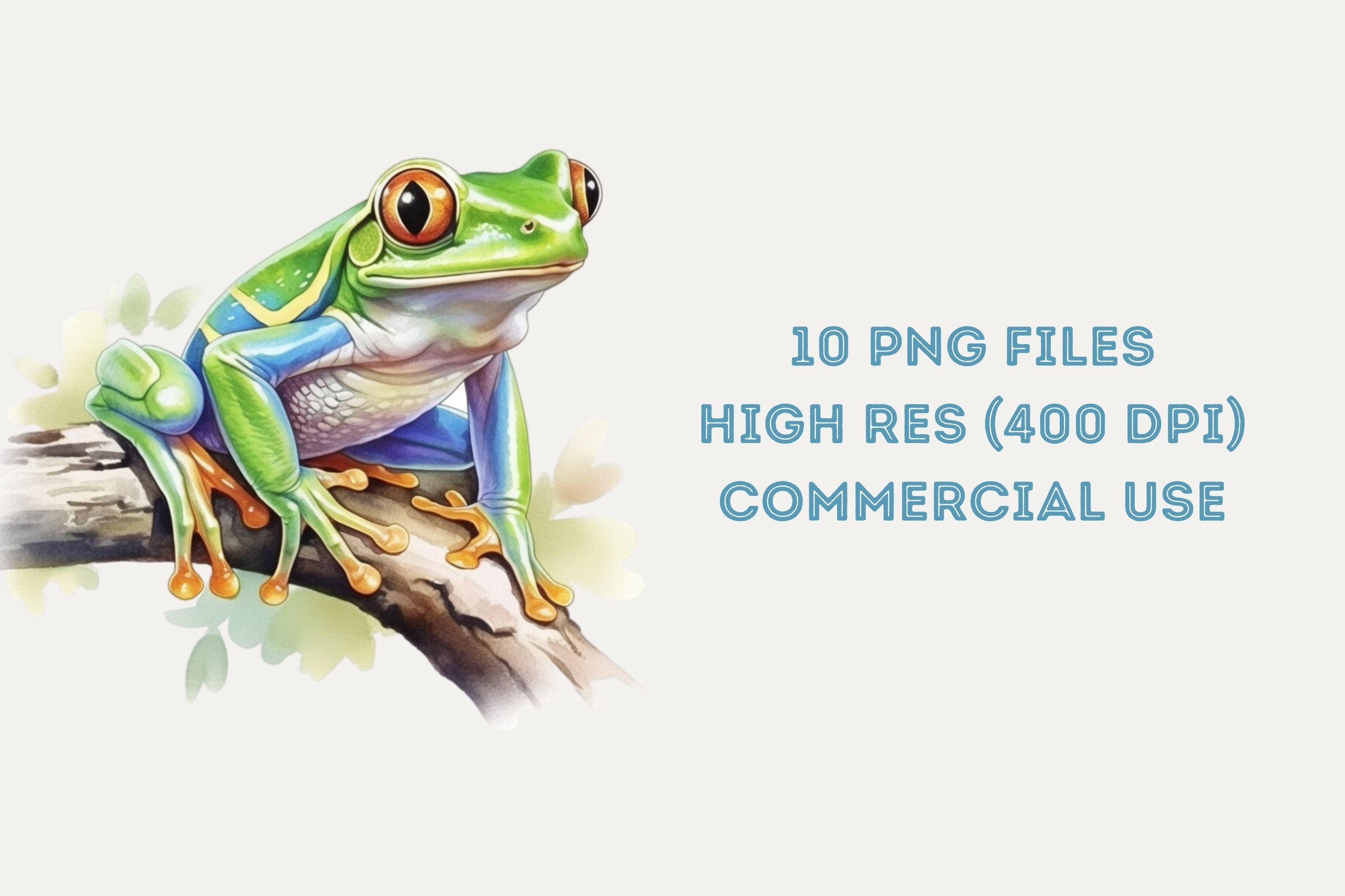 Watercolor Green Frogs Clipart Bundle Cute Tropical Frog Clip Art for ...