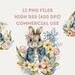 Cute Bunny Clipart Bundle, Bunny With Flowers PNG Spring Nursery Art ...