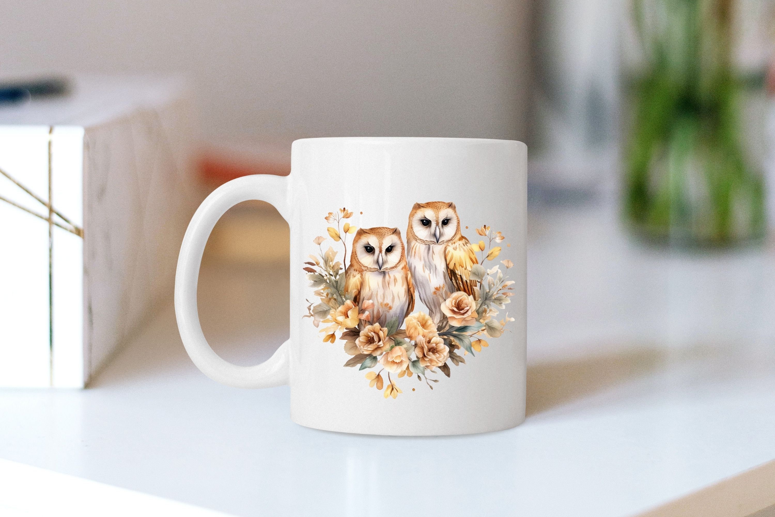 Watercolor Owl Clipart Bundle Gold Owl PNG Cute Baby Owl - Etsy