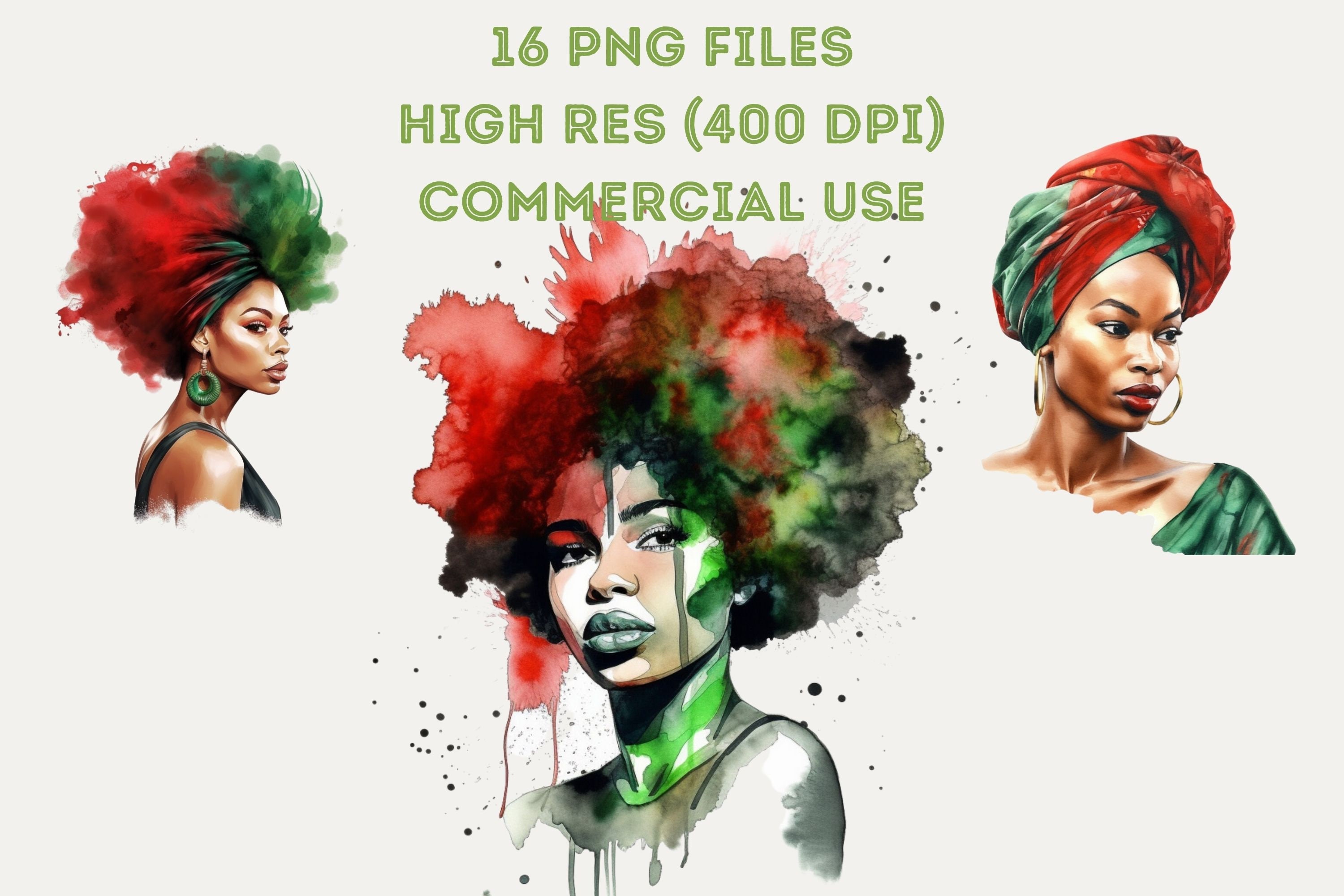 Watercolor Black Girl Clipart Bundle Juneteenth Png, Black Girl Magic ...
