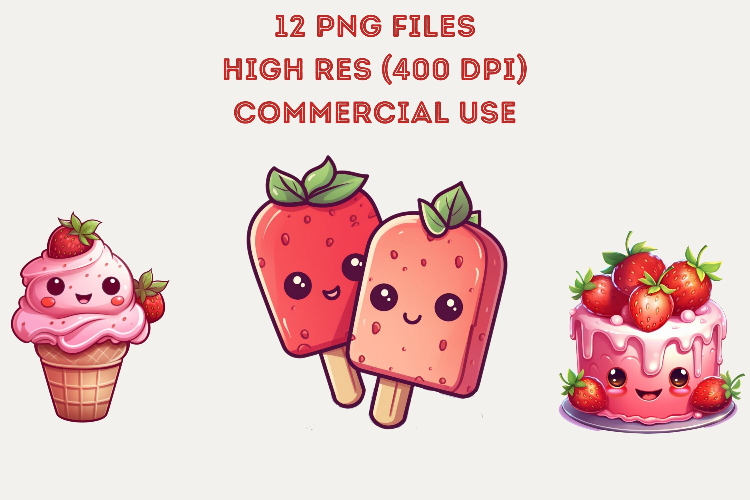 Kawaii Clipart Bundle Cute Food Clip Art PNG Graphics Planner Printable ...