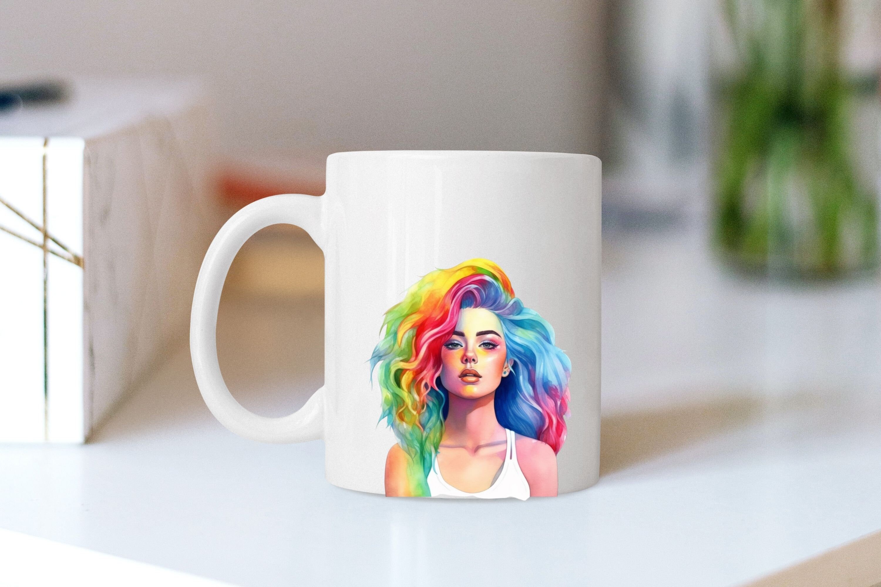 Watercolor Girl Clipart Bundle Girls With Rainbow Hair PNG Pride Shirt ...